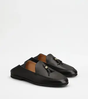 TOD'S Mule Loafers In Nappa Leather - Black