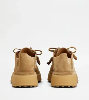 TOD'S Suede Platform Lace-up Shoes