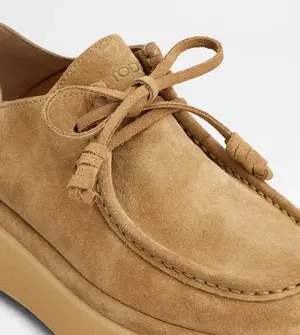 TOD'S Suede Platform Lace-up Shoes