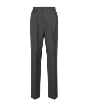 Max Mara Belt Loop Casual Pants - Medium Gray