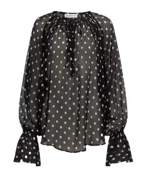 Nina Ricci Polka-dot Silk Blouse