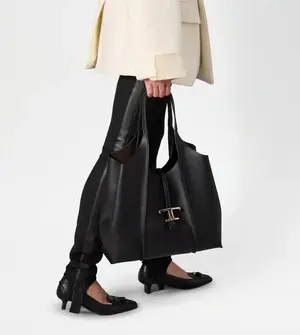 TOD'S T Timeless Shopping Bag In Leather Medium