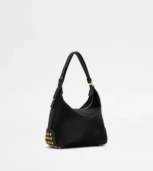 TOD'S Metal Dots Mini Bag In Pony Effect Leather - Black