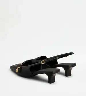 TOD'S Slingback Pumps In Leather - Black