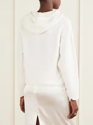 LESET Mae Open-knit Cotton-blend Hoodie