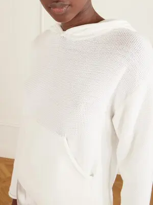 LESET Mae Open-knit Cotton-blend Hoodie