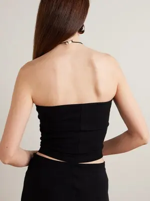 LESET Cropped Stretch-ponte Top