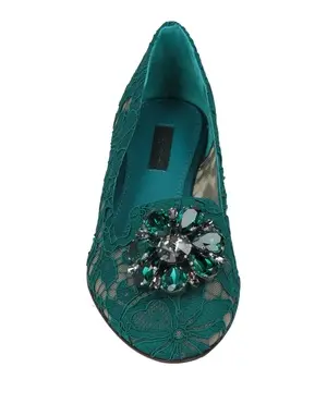 Dolce & Gabbana Shiny Rhinestone Flat Shoes