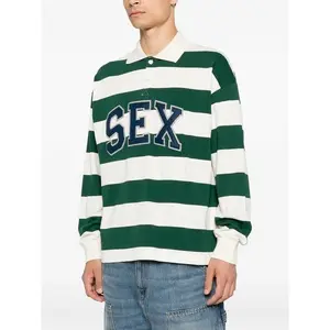 CARNE BOLLENTE Striped Polo Shirt - Green/neutral