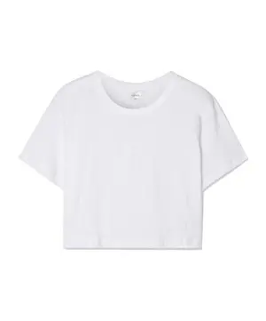 LESET Cropped Slub Cotton-jersey T-shirt