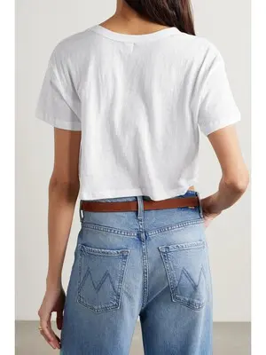 LESET Cropped Slub Cotton-jersey T-shirt