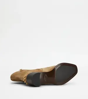 TOD'S Metal Dots Ankle Boots In Suede