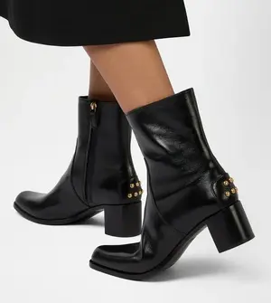 TOD'S Metal Dots Ankle Boots In Leather