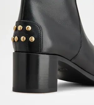 TOD'S Metal Dots Ankle Boots In Leather