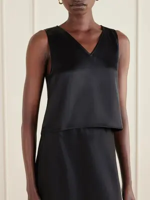 LESET Barb Satin Tank Top