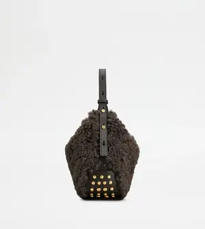 TOD'S Metal Dots Mini Bag In Shearling
