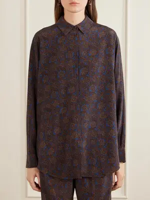 Matteau Printed Silk-crepe De Chine Shirt