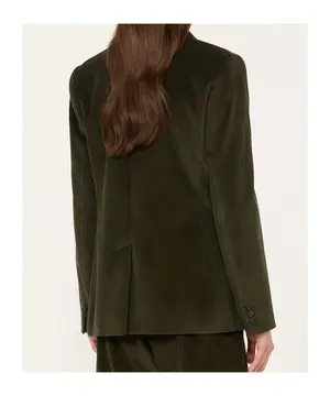 Max Mara Cotton Corduroy Velvet Blazer Kaki