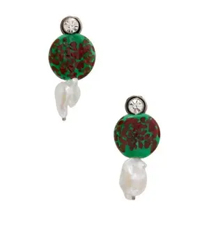 Dries Van Noten Silver-tone, Glass And Pearl Earrings