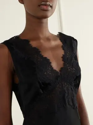 Rixo Lace-trimmed Crepe Midi Dress