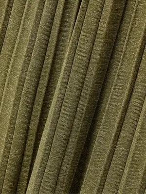 Zimmermann Wylie Metallic Ribbed-knit Midi Skirt