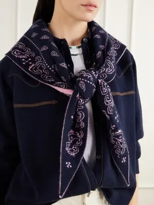 Guest In Residence Paisley-print Knitted Scarf