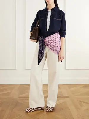 Guest In Residence Paisley-print Knitted Scarf