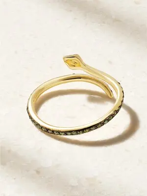 Ileana Makri 18-karat Gold Green And Burgundy Diamond Ring