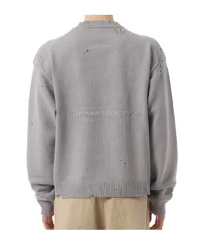 Mihara Yasuhiro Distressed Slogan Knitted Sweater