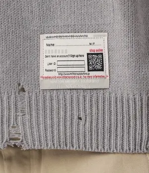Mihara Yasuhiro Distressed Slogan Knitted Sweater