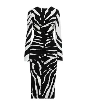 Dolce & Gabbana Zebra Print Fitted Dress - Black