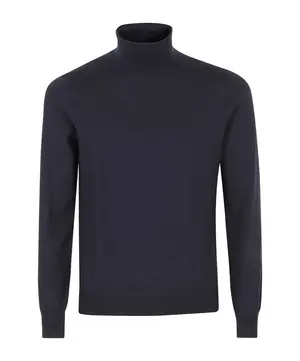 Tagliatore Long-sleeved Knitted Sweater - Blue