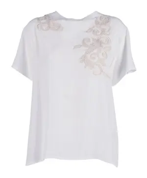 Ermanno Scervino Floral-embroidered T-shirt - Black