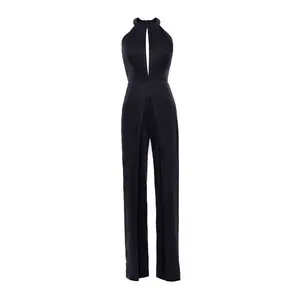 NOMI FAME Dona Halter Neck Front Cut Out Jumpsuit With Split Leg