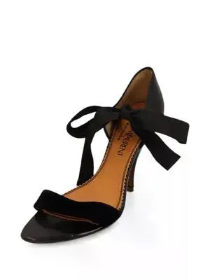 Saint Laurent Leather Ankle-tie Bow Sandals