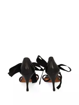 Saint Laurent Leather Ankle-tie Bow Sandals
