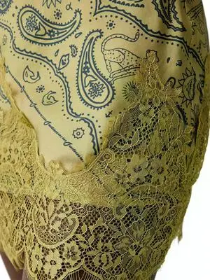 NEVER FULLY DRESSED Paisley-print Lace-trim Skirt