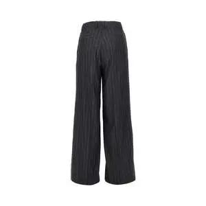 Tagliatore Pinstriped Wool Blend Pants With Dart - Gray