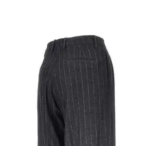 Tagliatore Pinstriped Wool Blend Pants With Dart - Gray