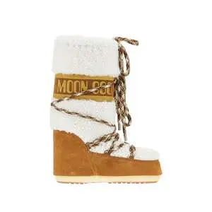 Moon Boot Shearling 'icon' Boots - White