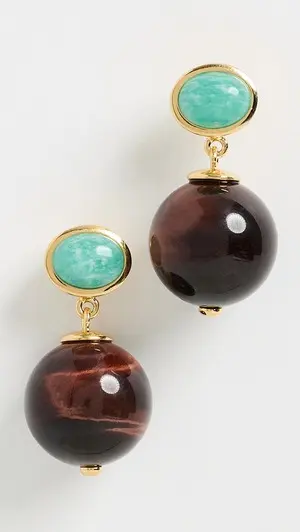 LIZZIE FORTUNATO Tiger Eye Umbria Earrings - Multi