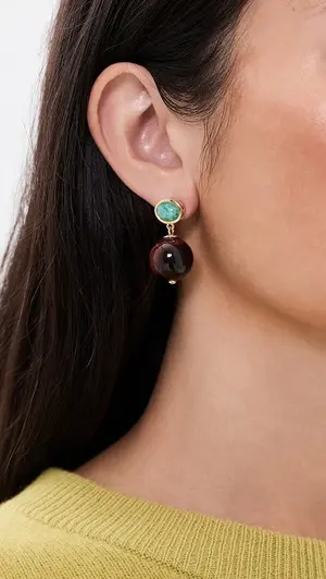 LIZZIE FORTUNATO Tiger Eye Umbria Earrings