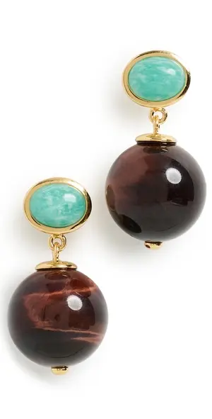 LIZZIE FORTUNATO Tiger Eye Umbria Earrings - Multi