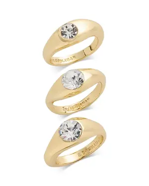 Baublebar Abigail Ring Stack, Set Of 3 - Clear