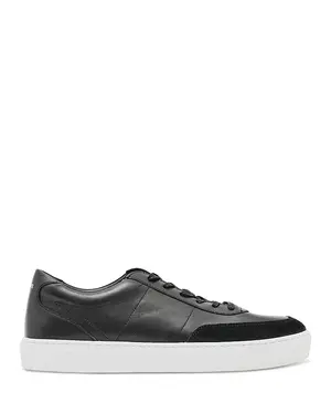REISS Finton Leather Low Top Sneakers - Black
