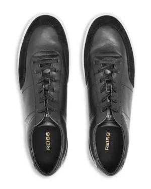 REISS Finton Leather Low Top Sneakers