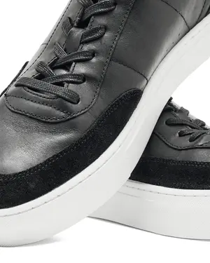 REISS Finton Leather Low Top Sneakers