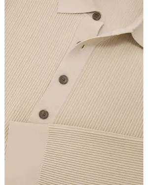 REISS Admiral Long Sleeve Polo Shirt - Stone