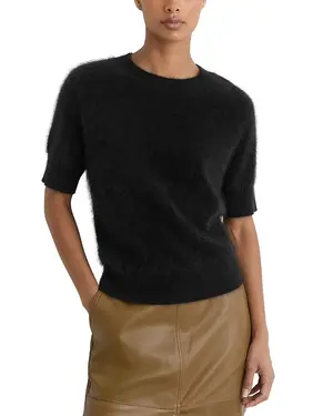 REISS Julia Brushed Cashmere Tee