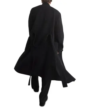REISS Selation Wool Blend Tie Waist Long Overcoat